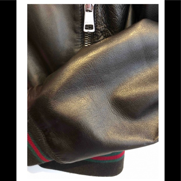 Gucci | Jackets & Coats | Gucci Brown Leather Jacket | Poshmark